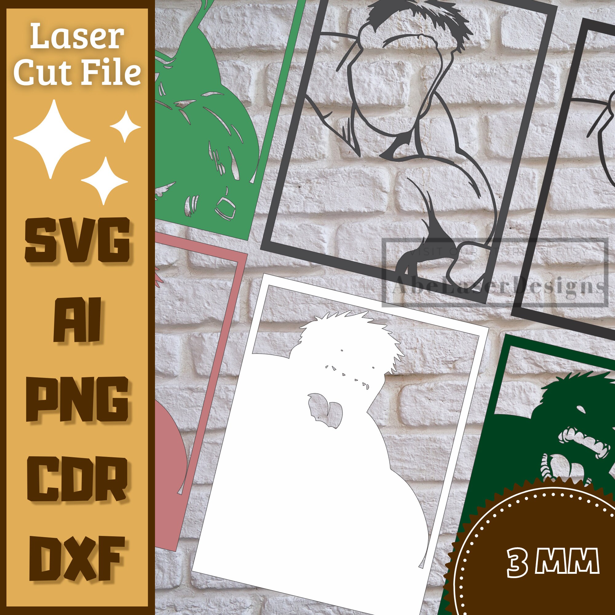 Hero Man V4 Cartoon Layers SVG Laser Cut - Etsy