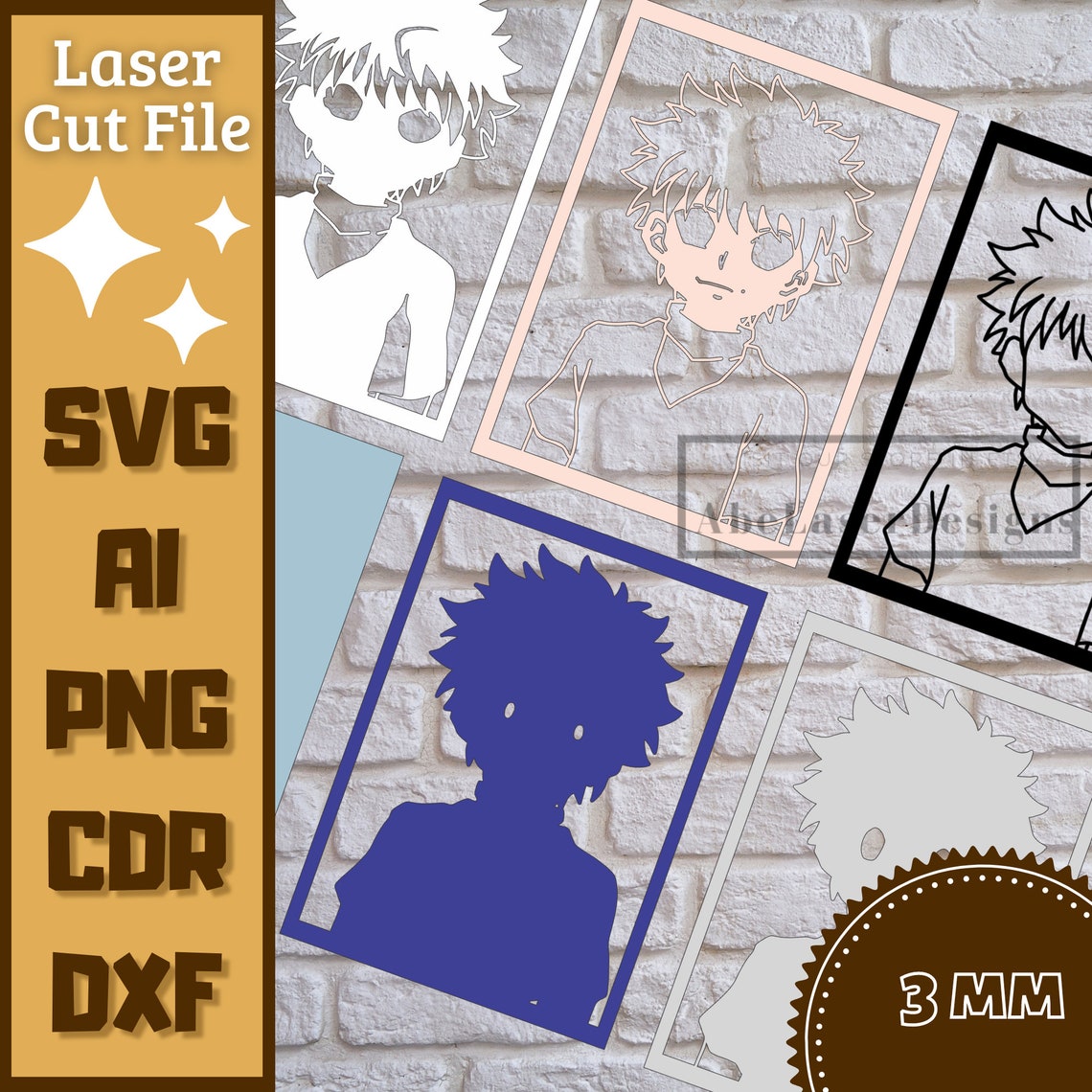 Anime Guy V10 Cartoon Layers SVG Laser Cut - Etsy