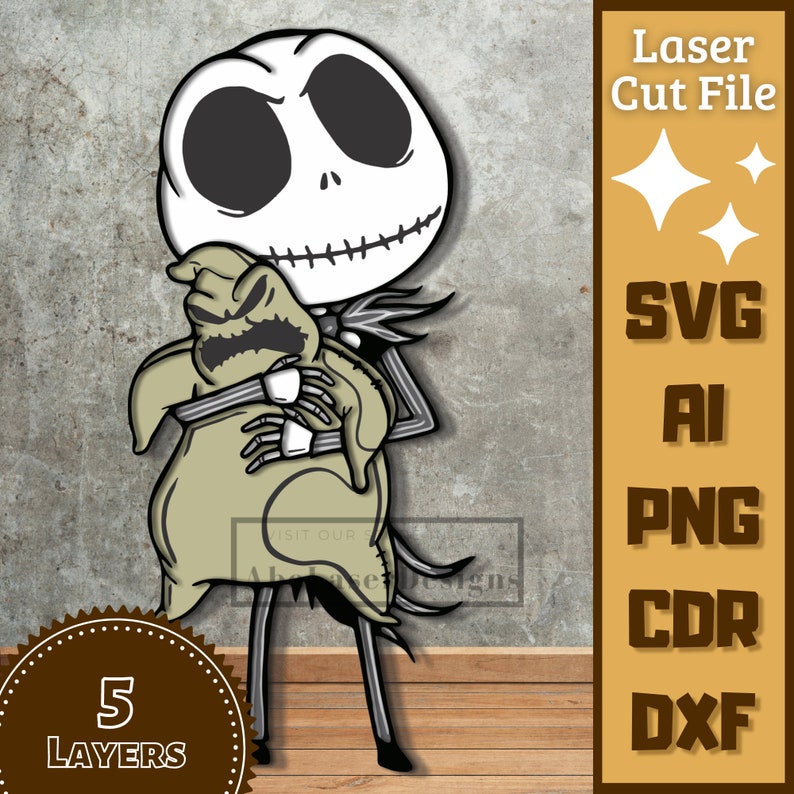 Skeleton V2 Cartoon Halloween Layer SVG Laser Cut - Etsy