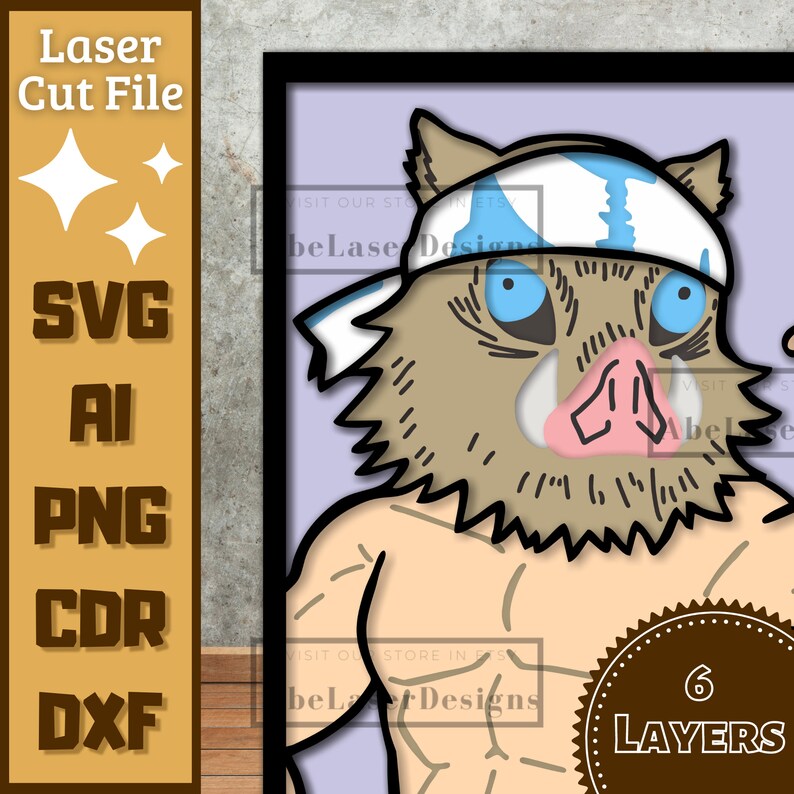 Anime Guy V14 Cartoon Layers SVG Laser Cut - Etsy