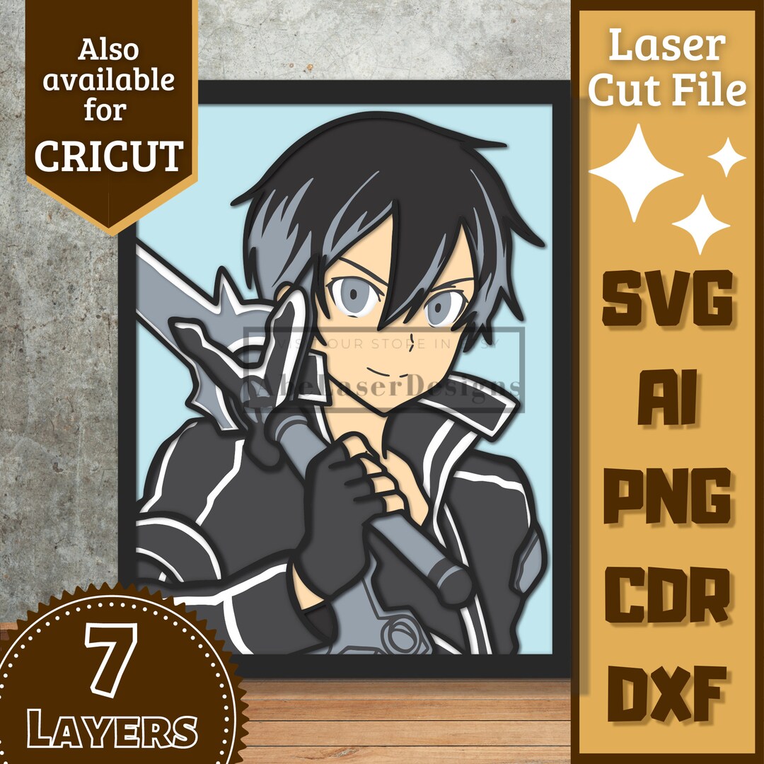 Anime Guy V18 Cartoon Layers SVG Laser Cut - Etsy