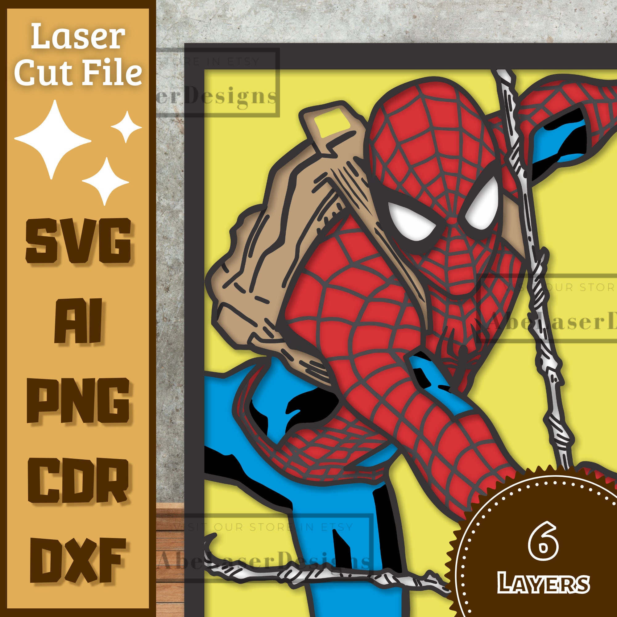 Hero Web V2 Layers Cartoon Laser Cut - Etsy