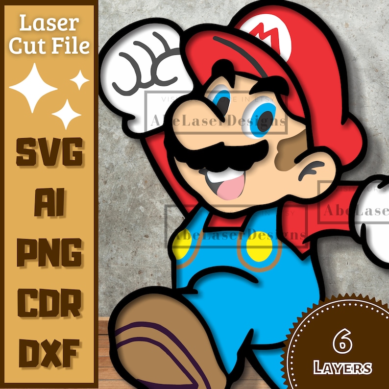 Jumpman Video Game SVG Design. Lasercut - Etsy