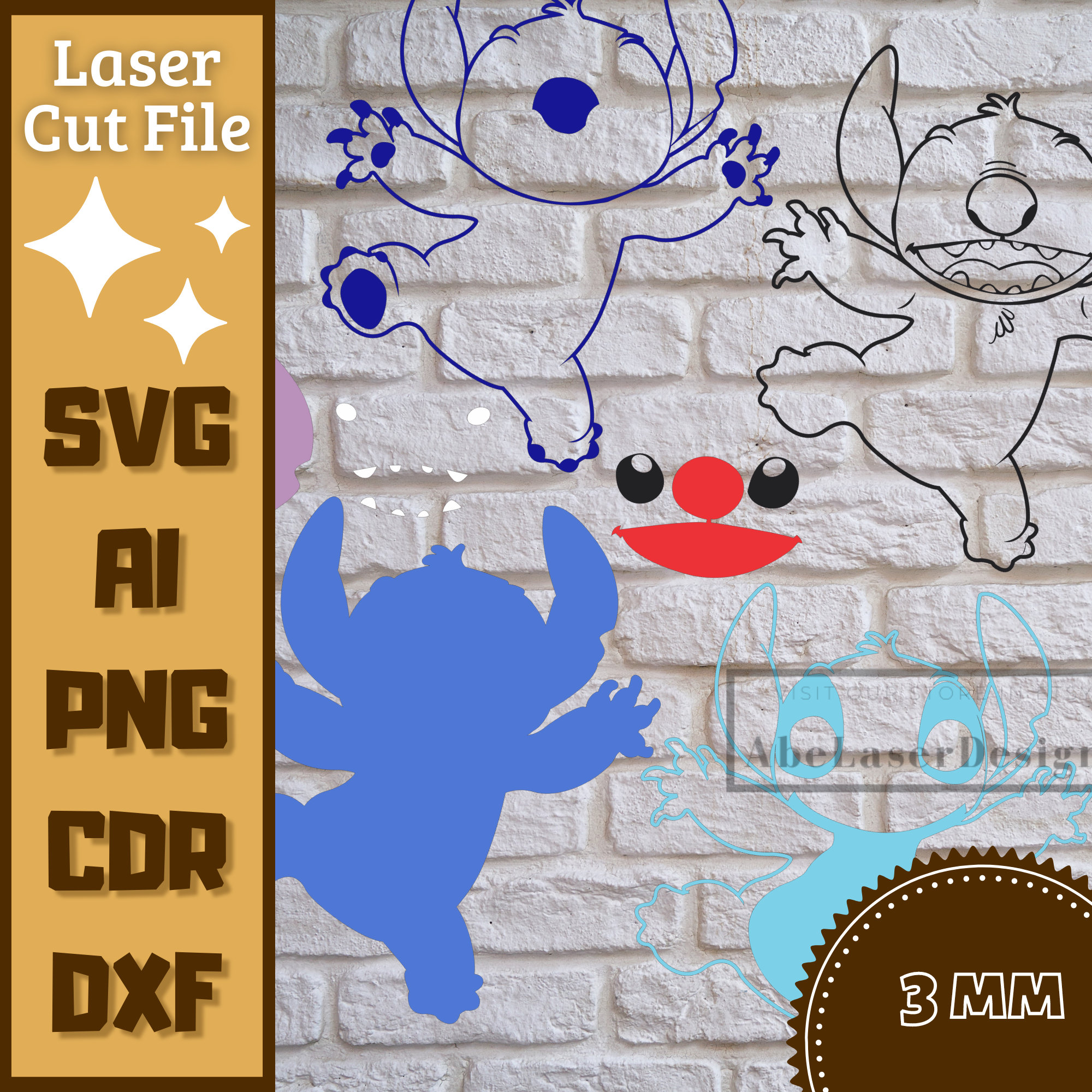 Alien Blue Cartoon SVG Vector Laser Cut Multilayer - Etsy México