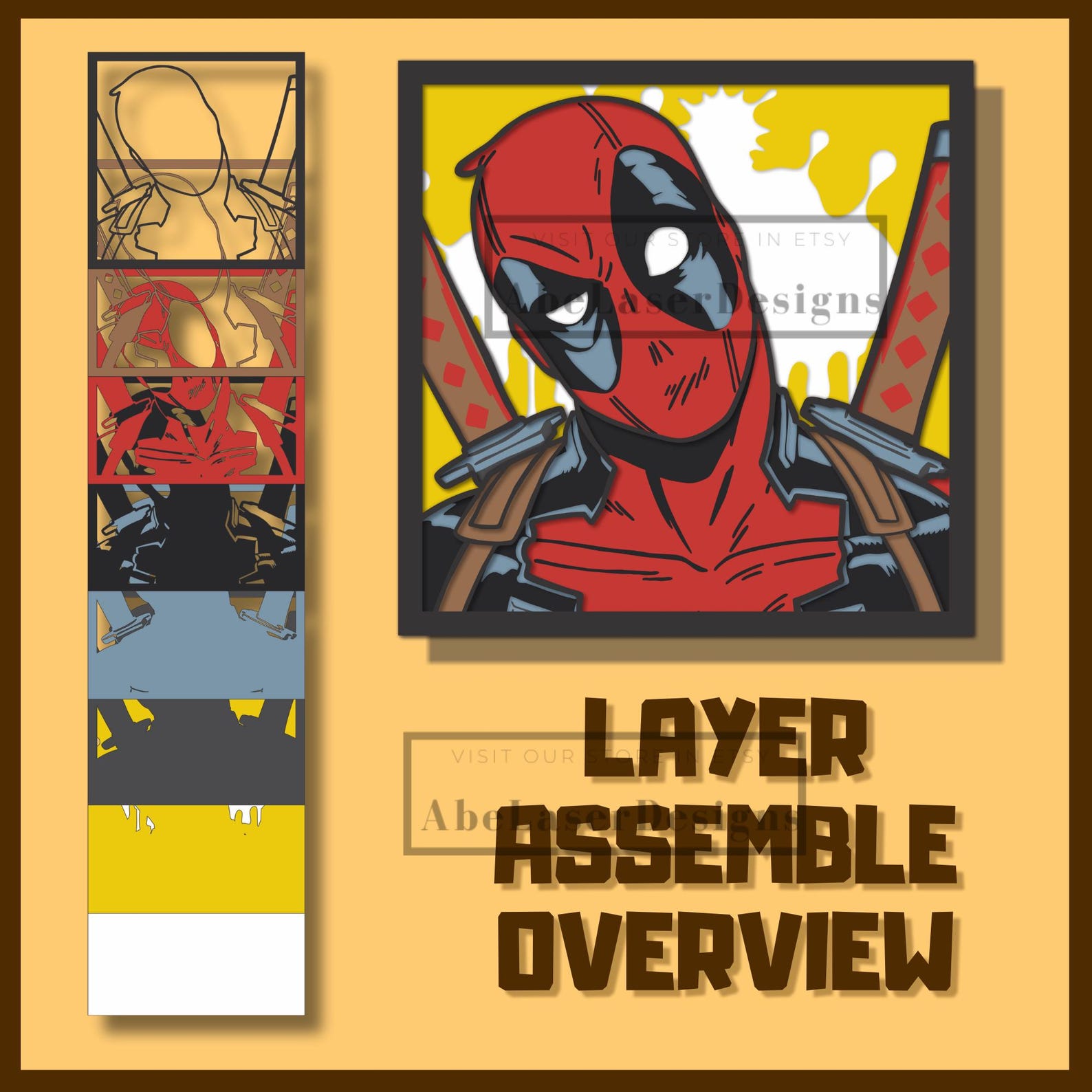 Super Hero V2 Cricut 12x12 Cartoon Layers Cameo Paper SVG Laser Cut - Etsy