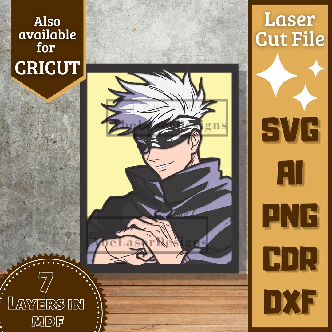 Anime Guy V37 Cartoon Layers SVG Laser Cut - Etsy