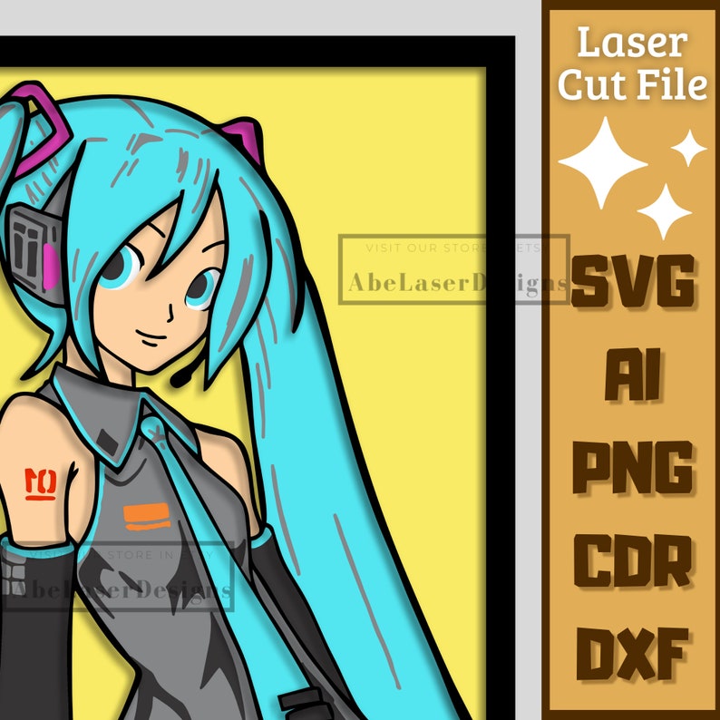 Anime Girl v4 Cartoon Layers SVG Laser cut - Etsy México