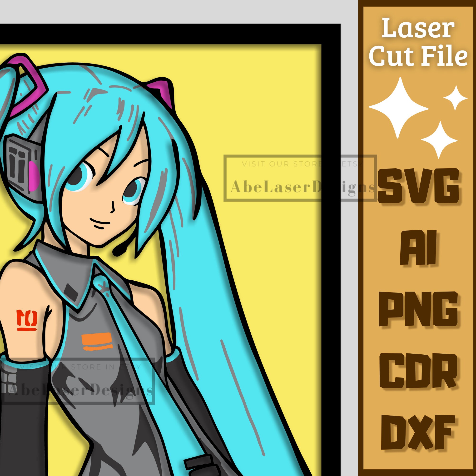 Anime Girl V4 Cartoon Layers SVG Laser Cut - Etsy Canada