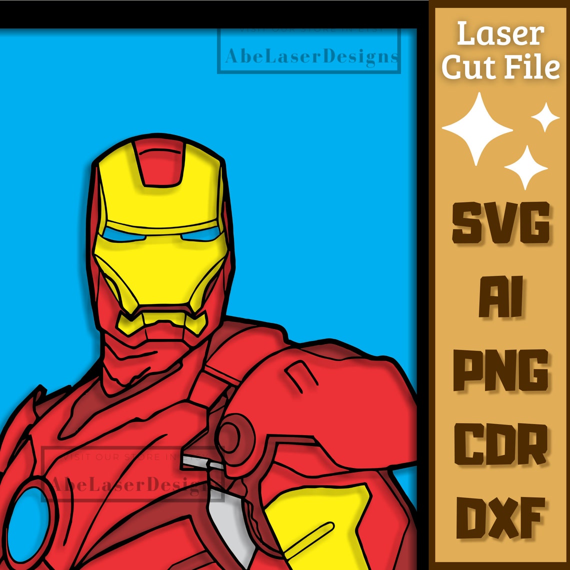 Superheroe Metal Guy Layered Decoration Room SVG. Vector Laser Cut. - Etsy