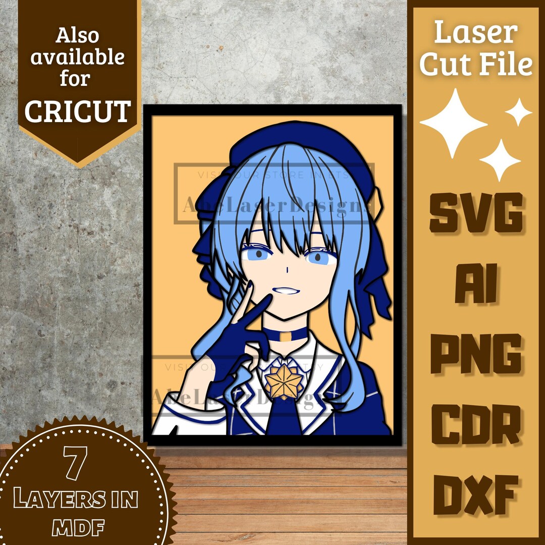 Anime Girl V17 Cartoon Layers SVG Laser Cut - Etsy
