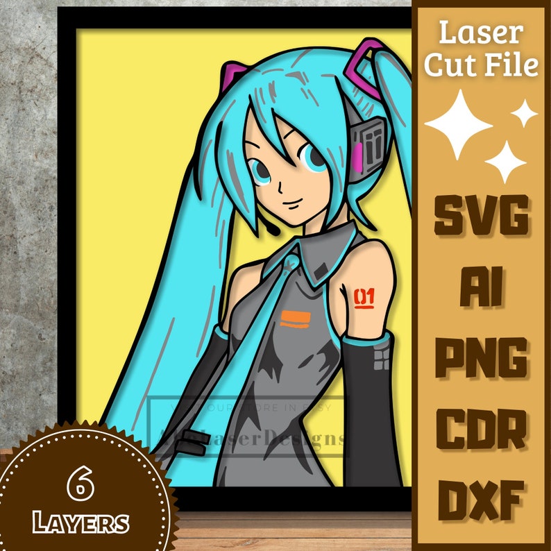 Anime Girl V4 Cartoon Layers SVG Laser Cut - Etsy Canada