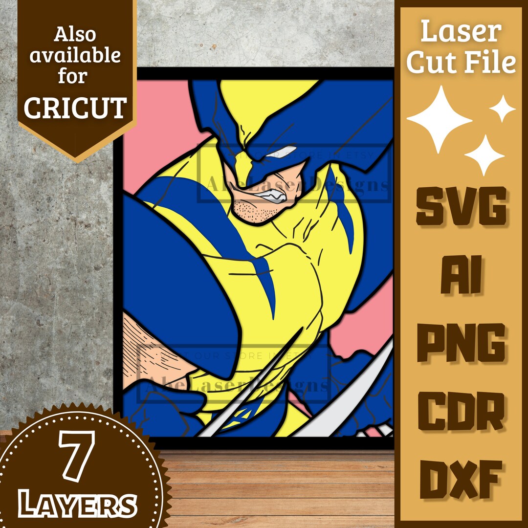 Hero Man V2 Cartoon Layers SVG Laser Cut - Etsy