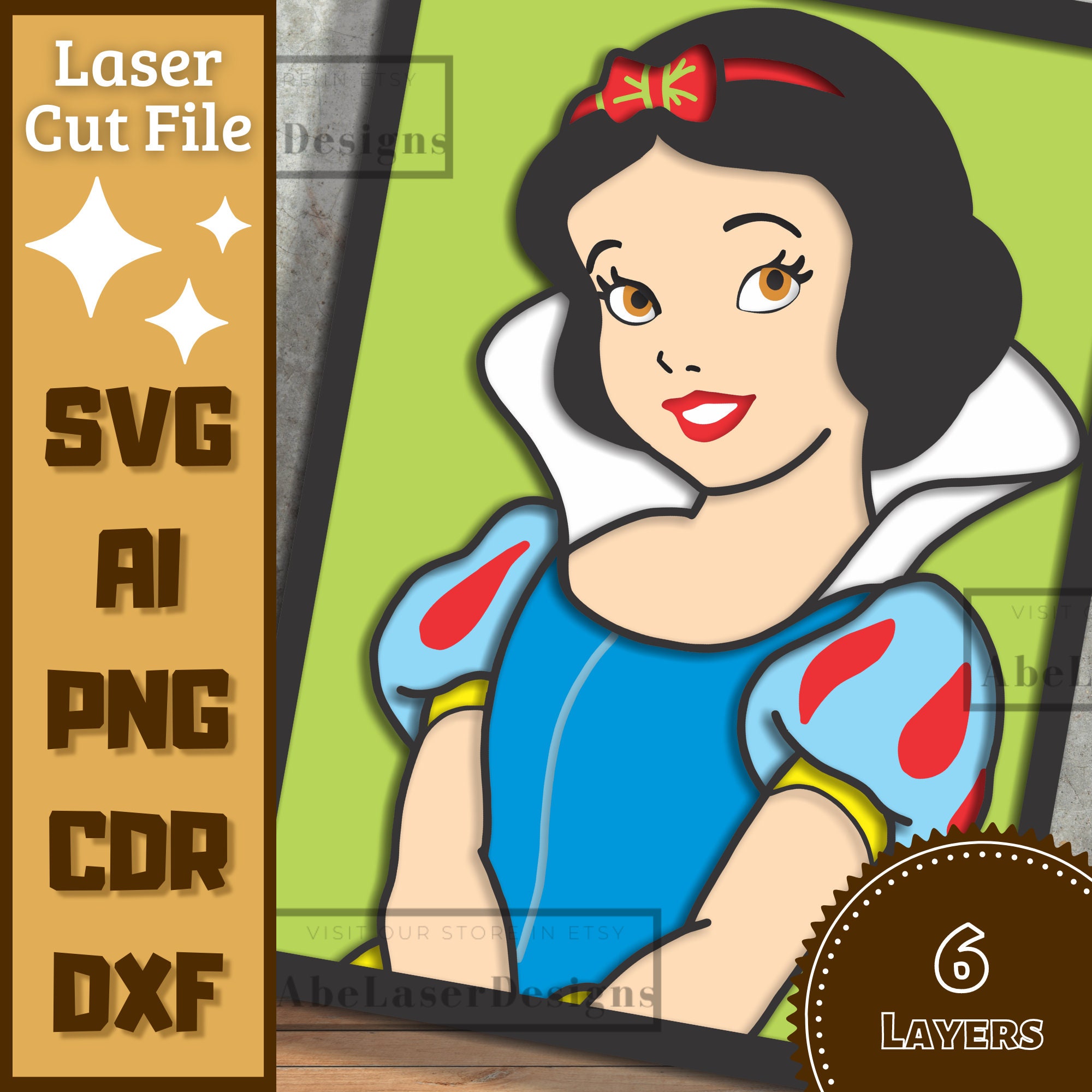 Princess V7 Snow Layers Cartoon Laser Cut - Etsy