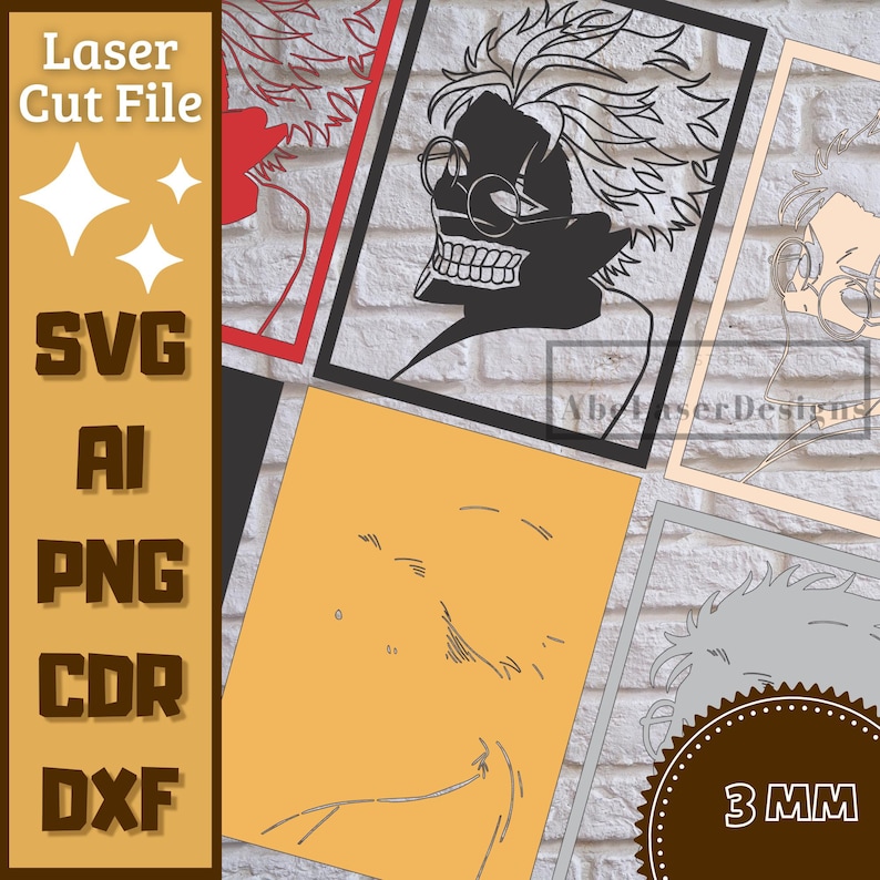 Anime Guy V57 Cartoon Layers SVG Laser Cut - Etsy