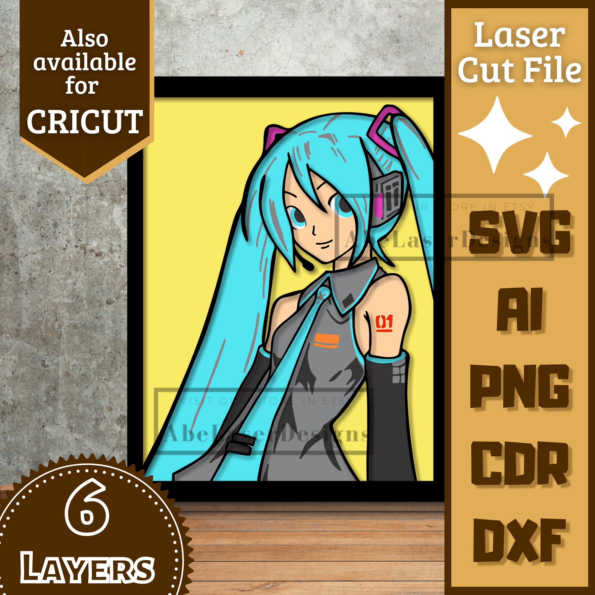 Anime Girl V4 Cartoon Layers SVG Laser Cut - Etsy Canada