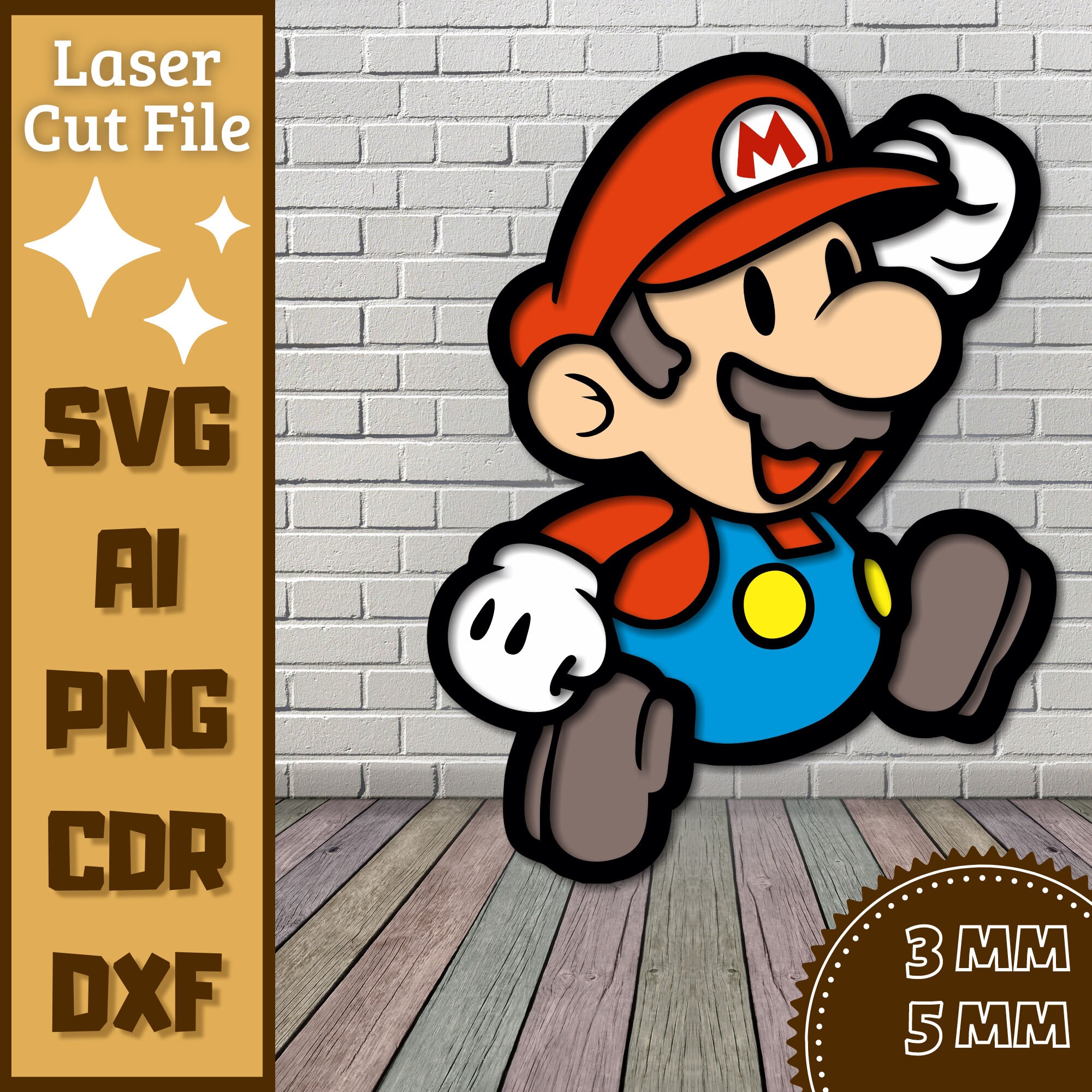 Jumpman Video Game SVG design. LaserCut - Etsy España