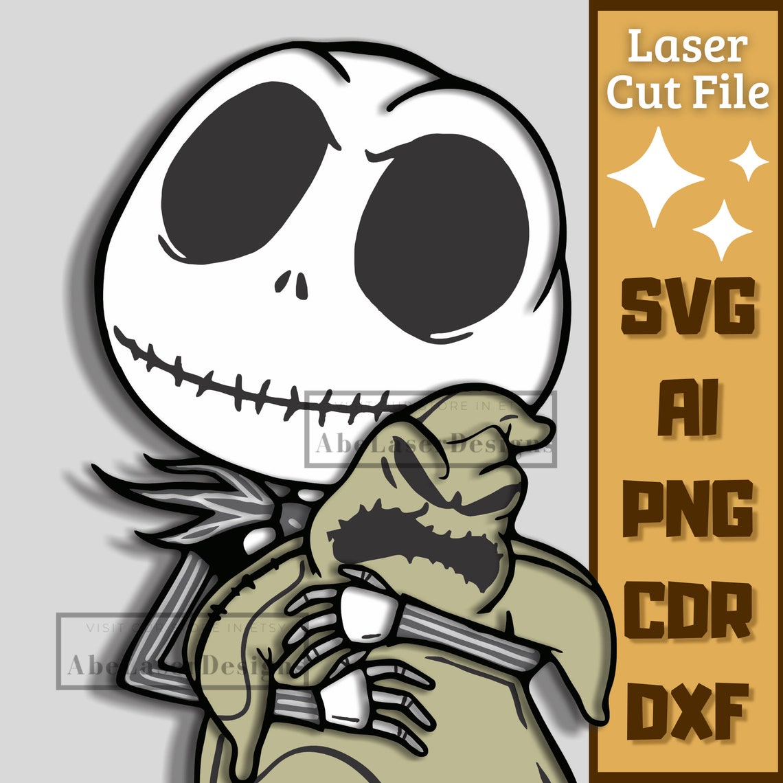 Skeleton V2 Cartoon Halloween Layer SVG Laser Cut - Etsy