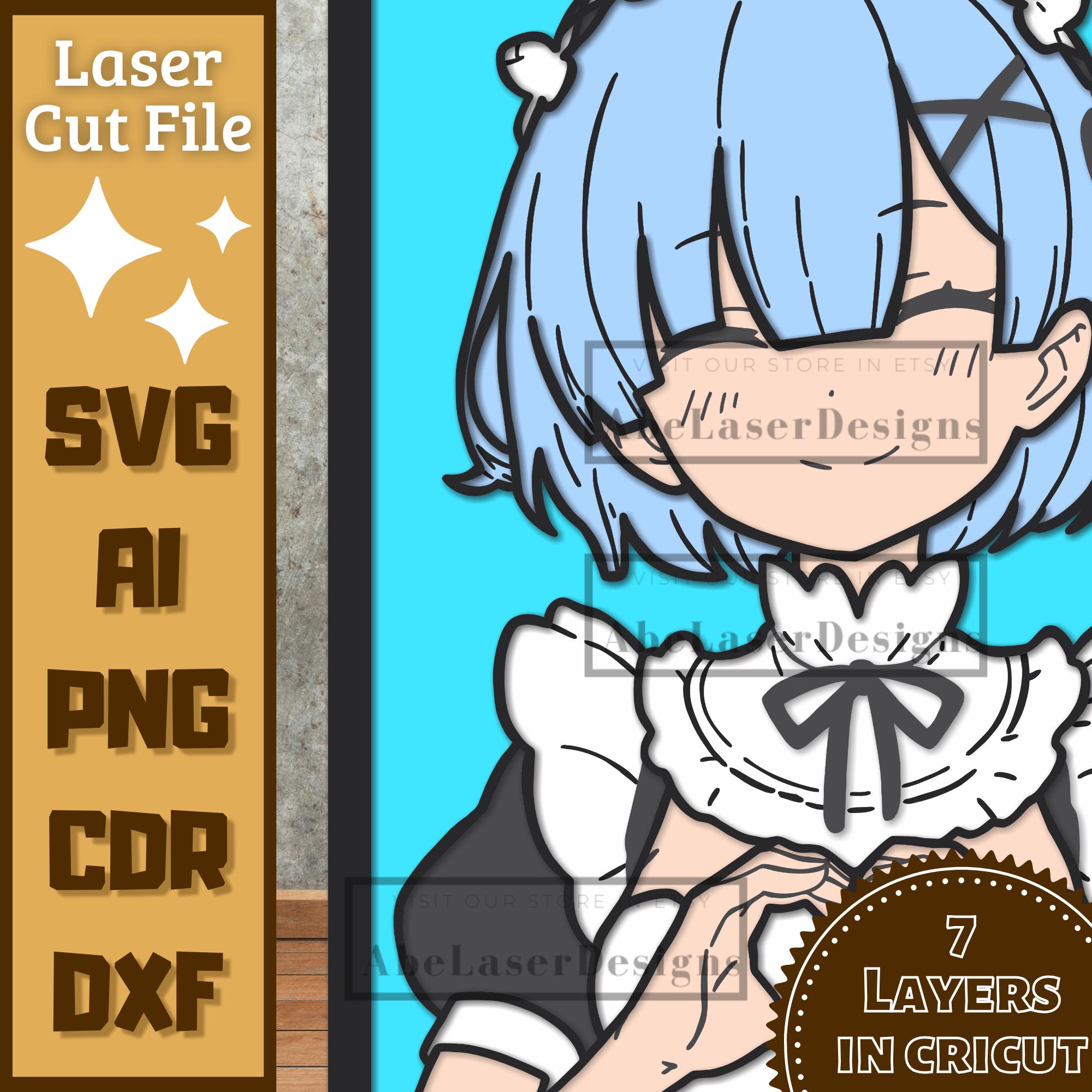 Anime Girl V23 Cartoon Layers SVG Laser Cut - Etsy
