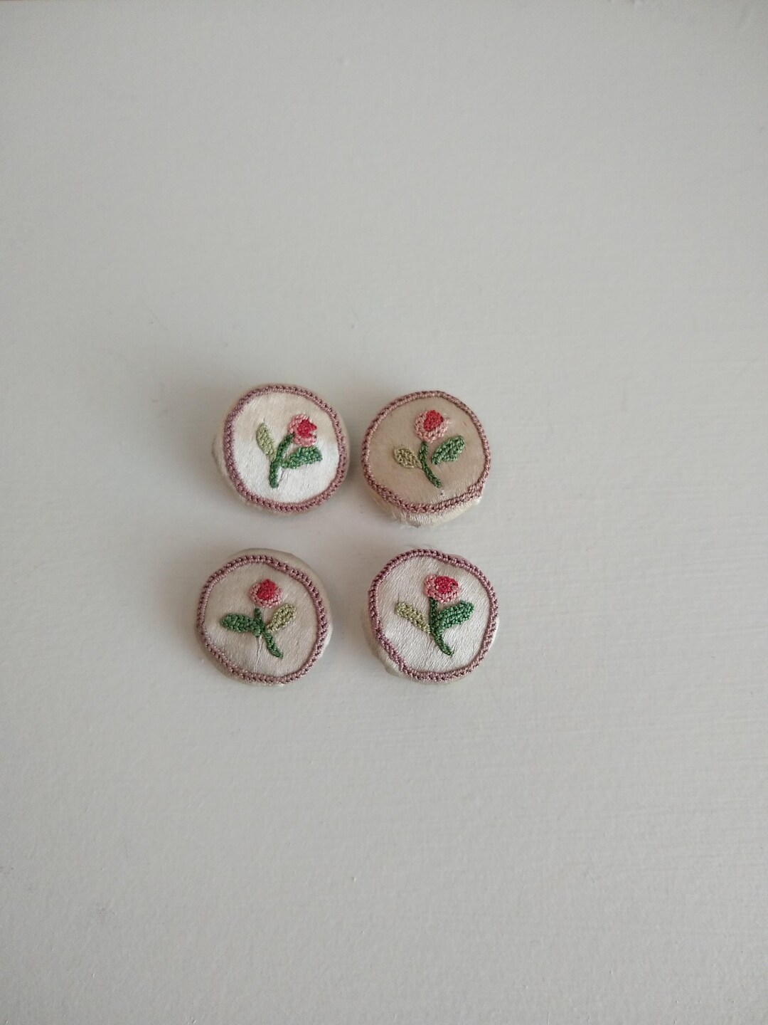 A Set of Four Georgian Silk Buttons - Etsy