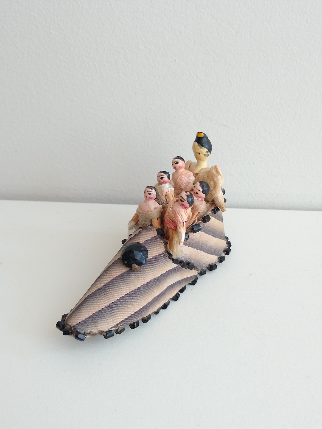 Extremely Rare Grodnertal Tuck Comb Doll and Her Five Daughters in A ...