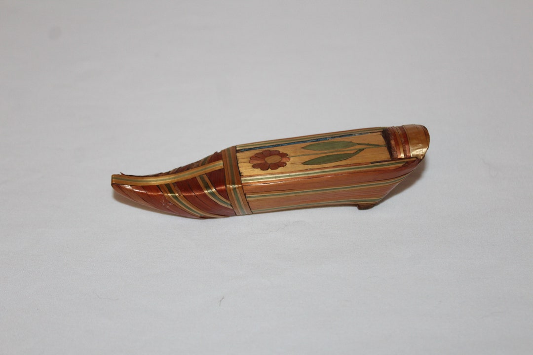 Antique Rare Georgian Straw Work Shoe Snuff Box - Etsy