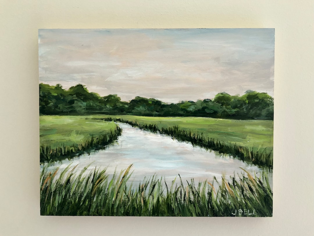 Salt Marsh Coastal Decor Beach Decor Wall Art Original - Etsy