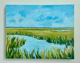 Salt Marsh, Coastal Decor, Beach Decor, Wall Art, Original Painting ...
