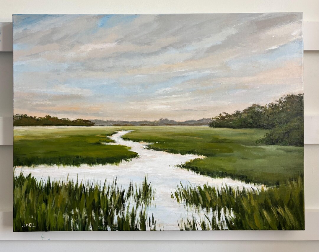 Salt Marsh, Coastal Decor, Beach Decor, Wall Art, Original Painting ...