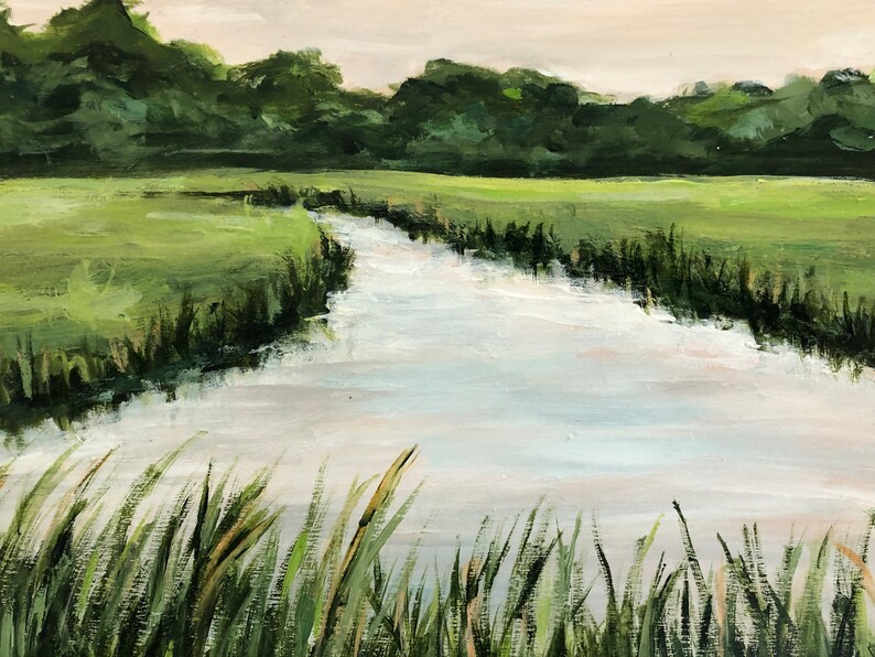 Salt Marsh Coastal Decor Beach Decor Wall Art Original - Etsy