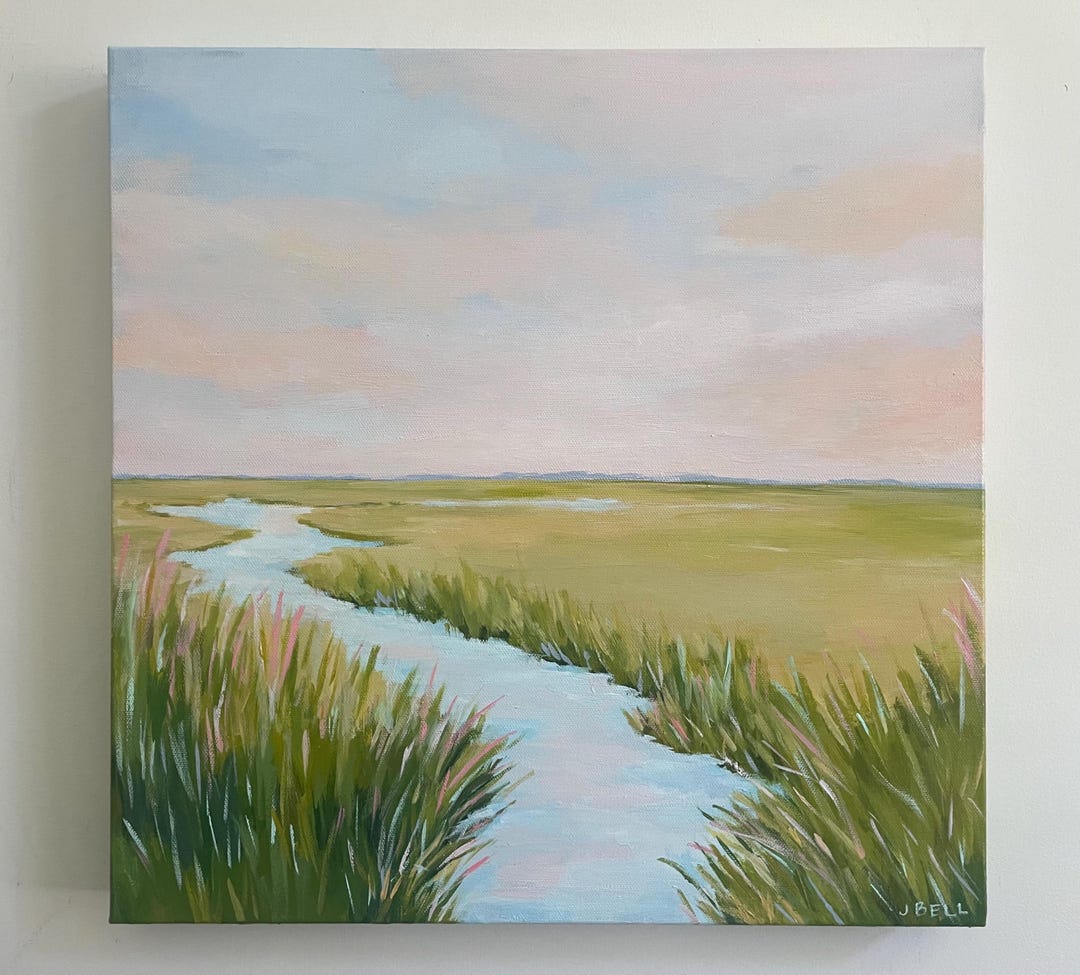 Salt Marsh, Coastal Decor, Beach Decor, Wall Art, Original Painting ...