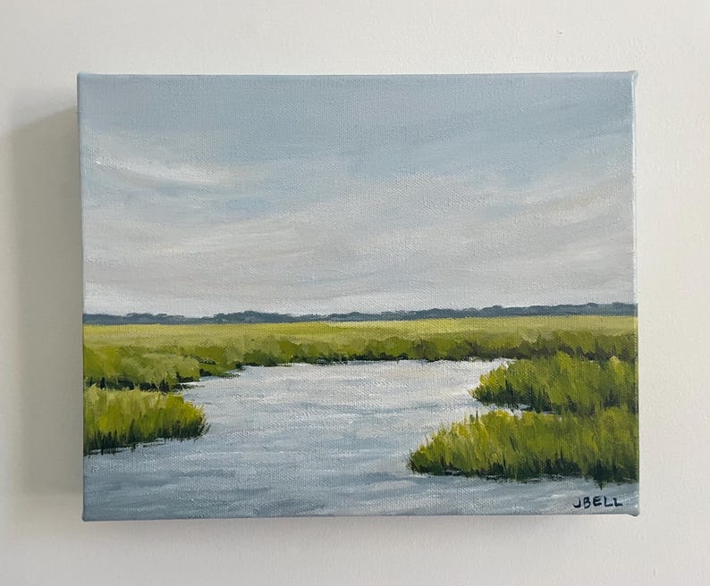 Salt Marsh, Coastal Decor, Beach Decor, Wall Art, Original Painting ...