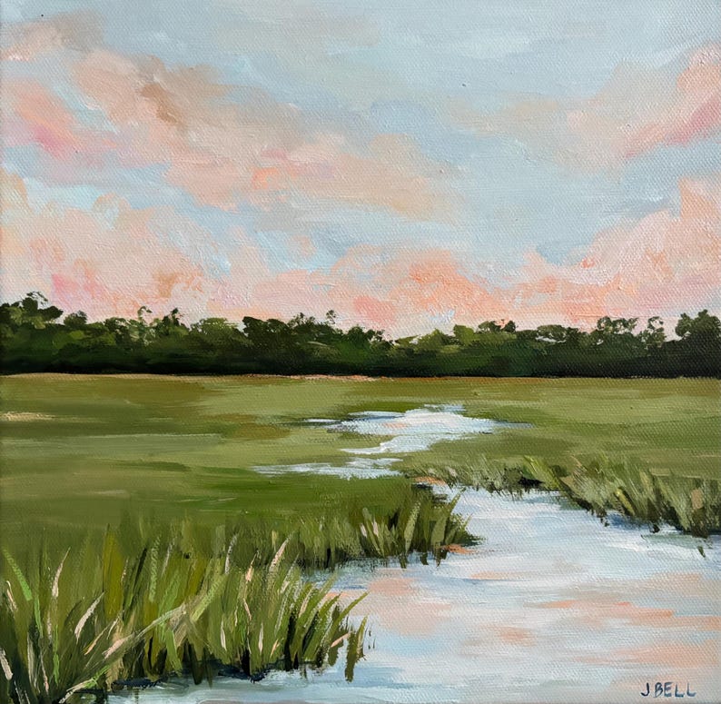 Salt Marsh, Coastal Decor, Beach Decor, Wall Art, Original Painting ...