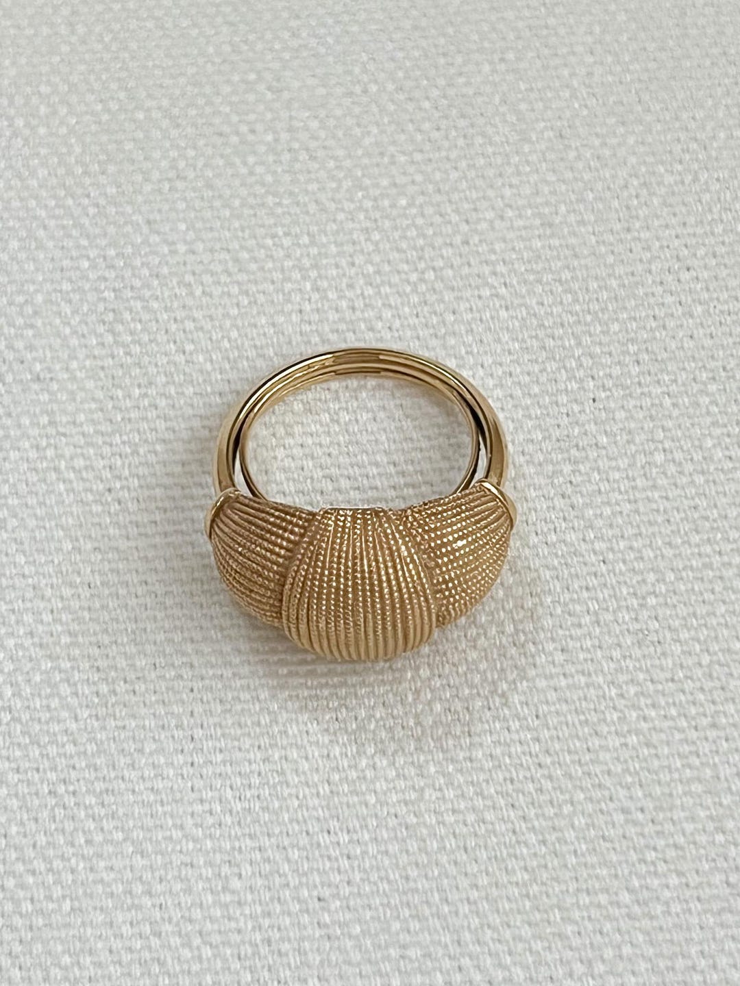 Gold Croissant Ring - Vintage Costume Jewelry Textured Rope - Etsy