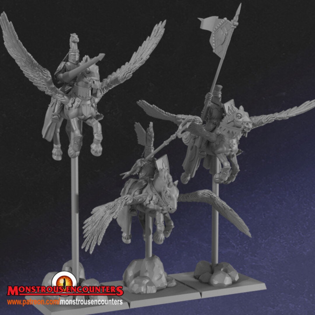 Breton Pegasus Knights 3D Printed Monstrous Encounters - Etsy