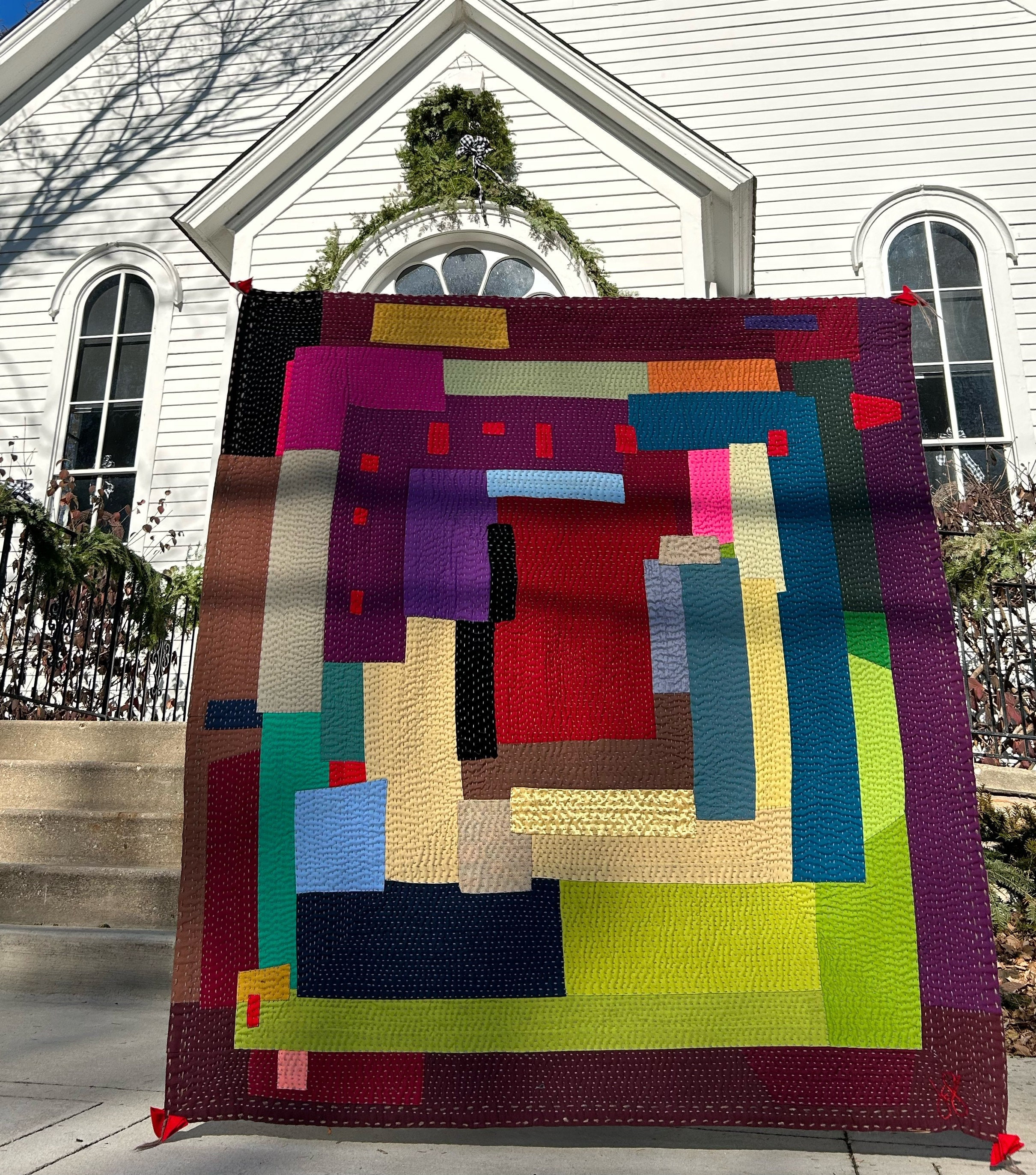 Art Quilt "early Fall" Hand Pieced Upholstery and Garment Textiles Hand ...