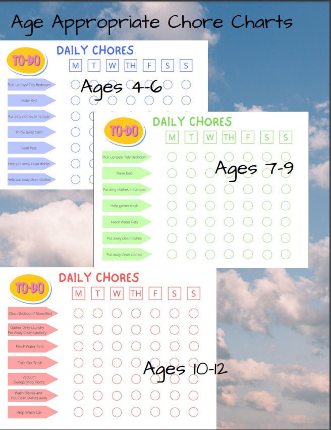 Daily Chore Chart Bundle - Etsy