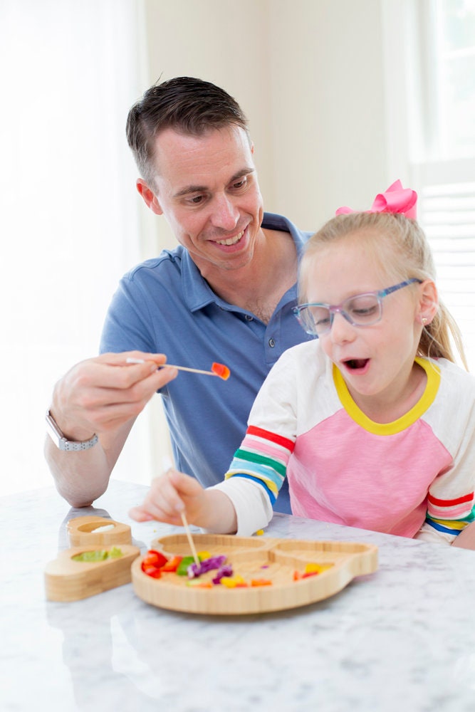 Rainbow Bamboo Kids Plate | Removable Suction, Eco-friendly Toddler ...