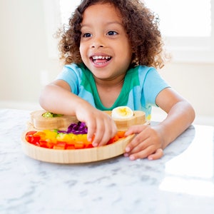 Rainbow Bamboo Kids Plate | Removable Suction, Eco-friendly Toddler ...