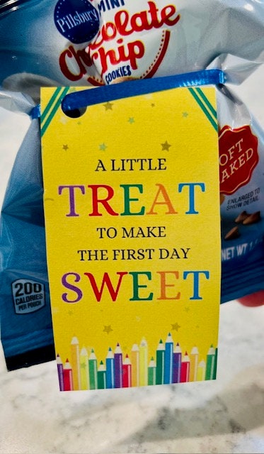 Printable A Little Treat to Make the First Day Sweet Tag - Etsy