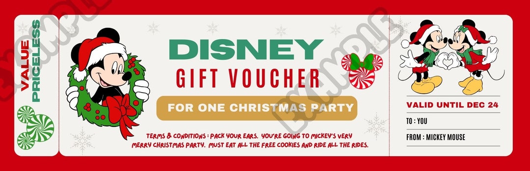 Mickey's Very Merry Christmas Party Ticket | Voucher | Instant Download ...