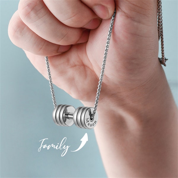 Barbell Necklace - Etsy