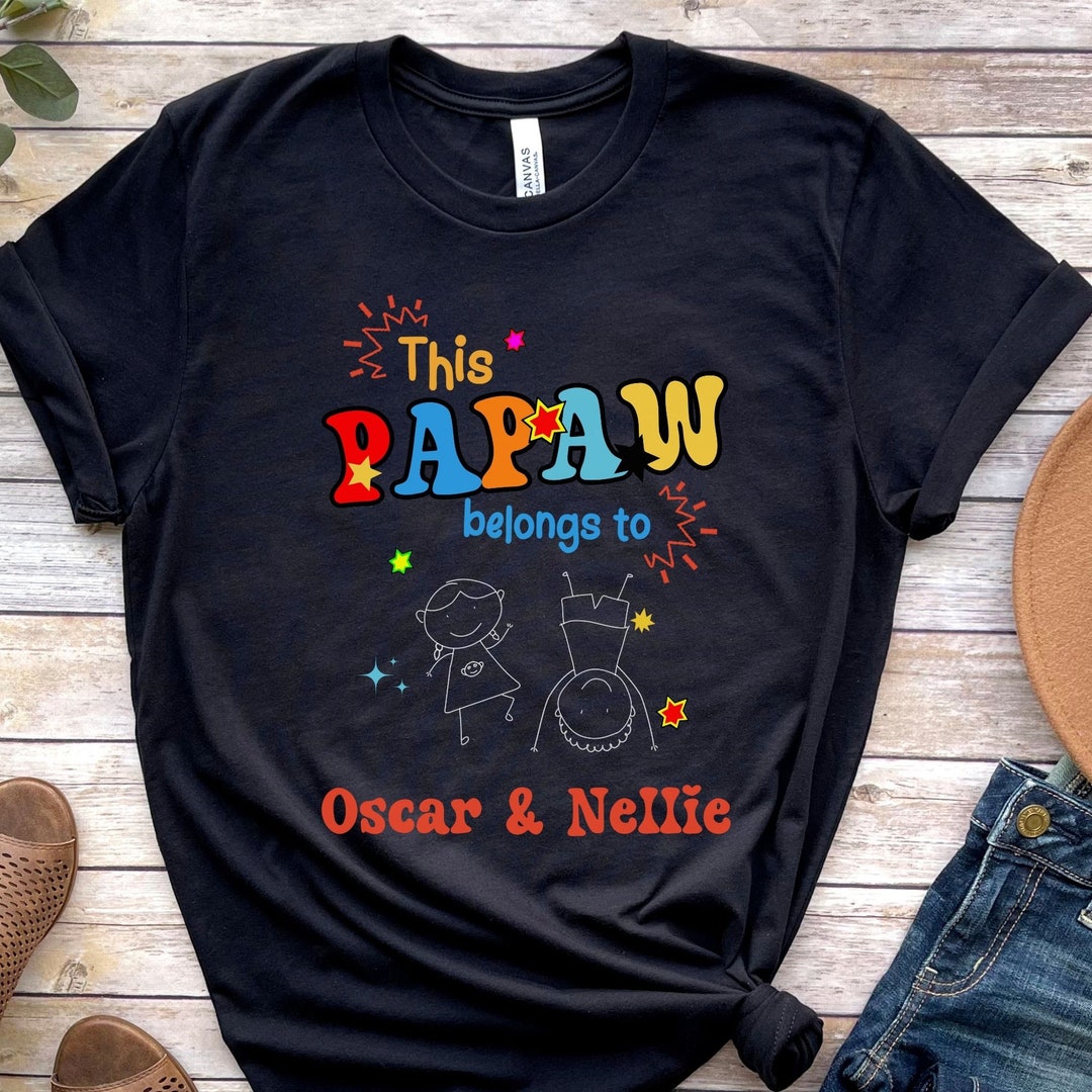 This Papaw Belongs to Gift for Grandpa Personalized Grandpa Shirt With ...