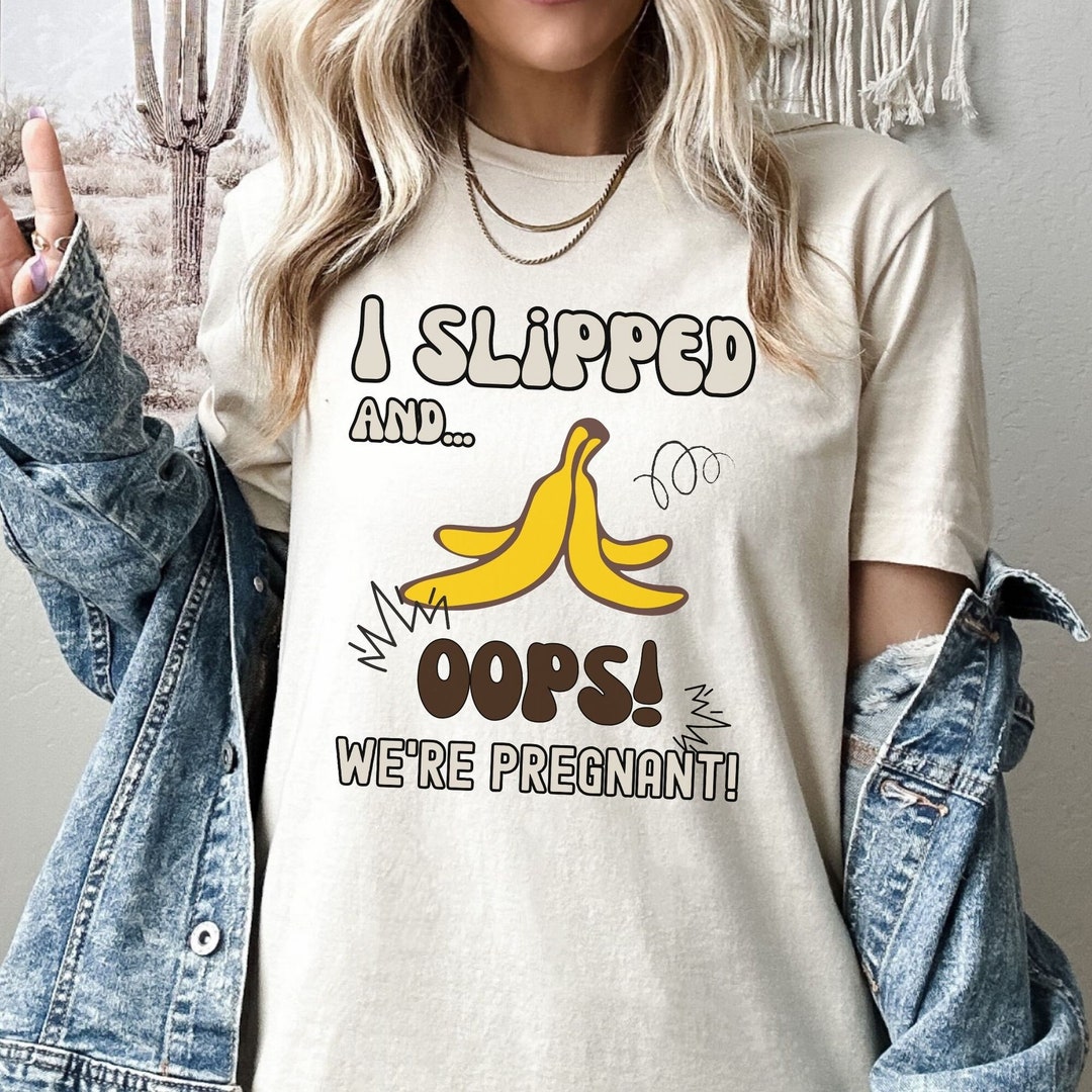 Funny Pregnancy Announcement Shirt Oops Baby We're Pregnant Pregnancy ...
