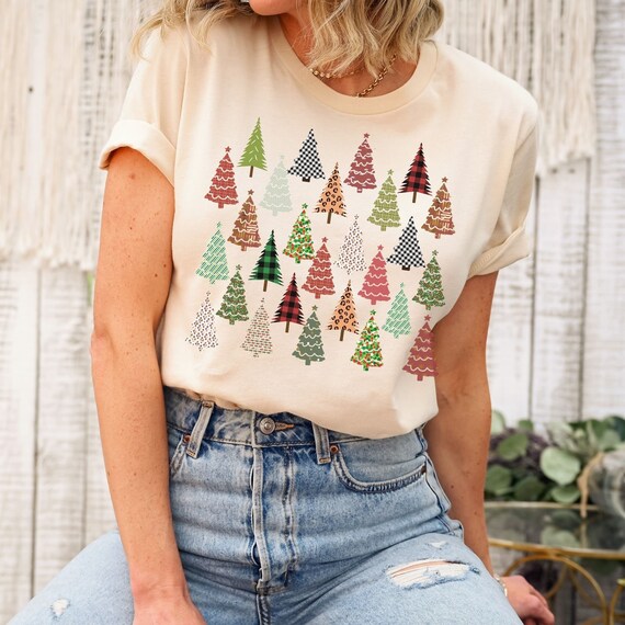 Christmas Tree Shirt Pattern Evergreen Tree T Shirt — Vintage And