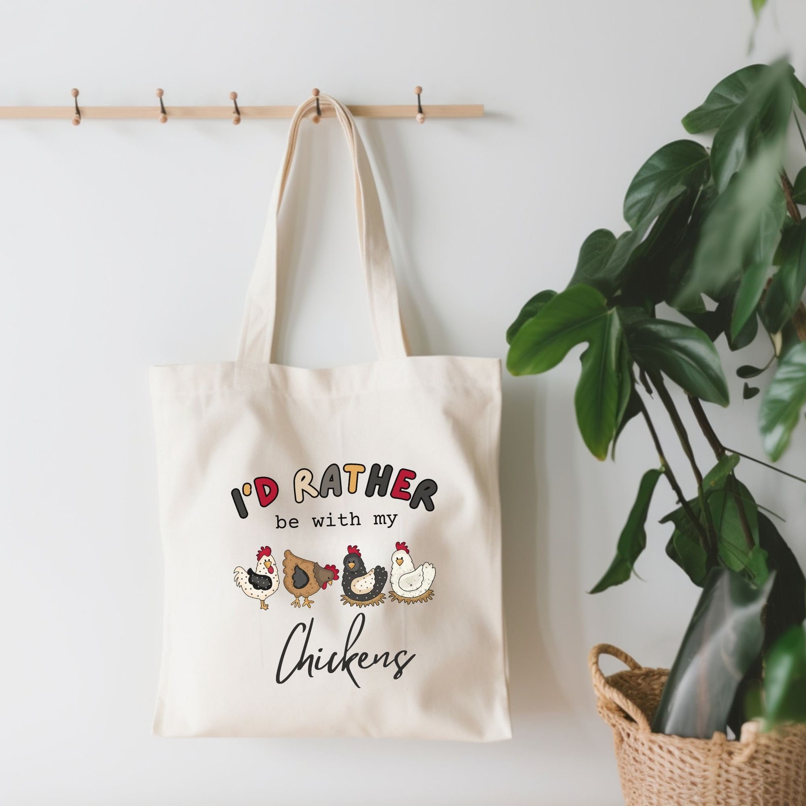 Chicken Tote Bag Chicken Bag Chicken Lover Gift Farmers Market Bag ...