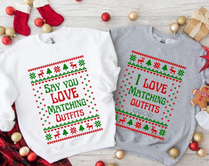 Funny Matching Couples Ugly Christmas Sweaters,mom Dad Gifts,his and ...