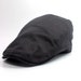 BLACK Linen Flat Cap Adjustable Linen Flat Cap Linen Summer Hat Black ...