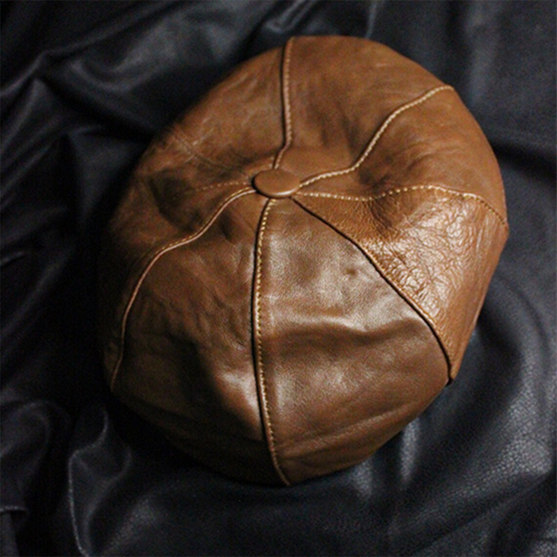 TAN Genuine Leather Cap Leather 8 Panel Riders Cap Leather - Etsy