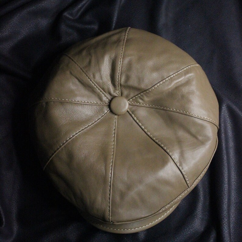 MILKY BROWN 8 Panels Leather Newsboy Cap Peaky Blinders Hat Baker Boy ...