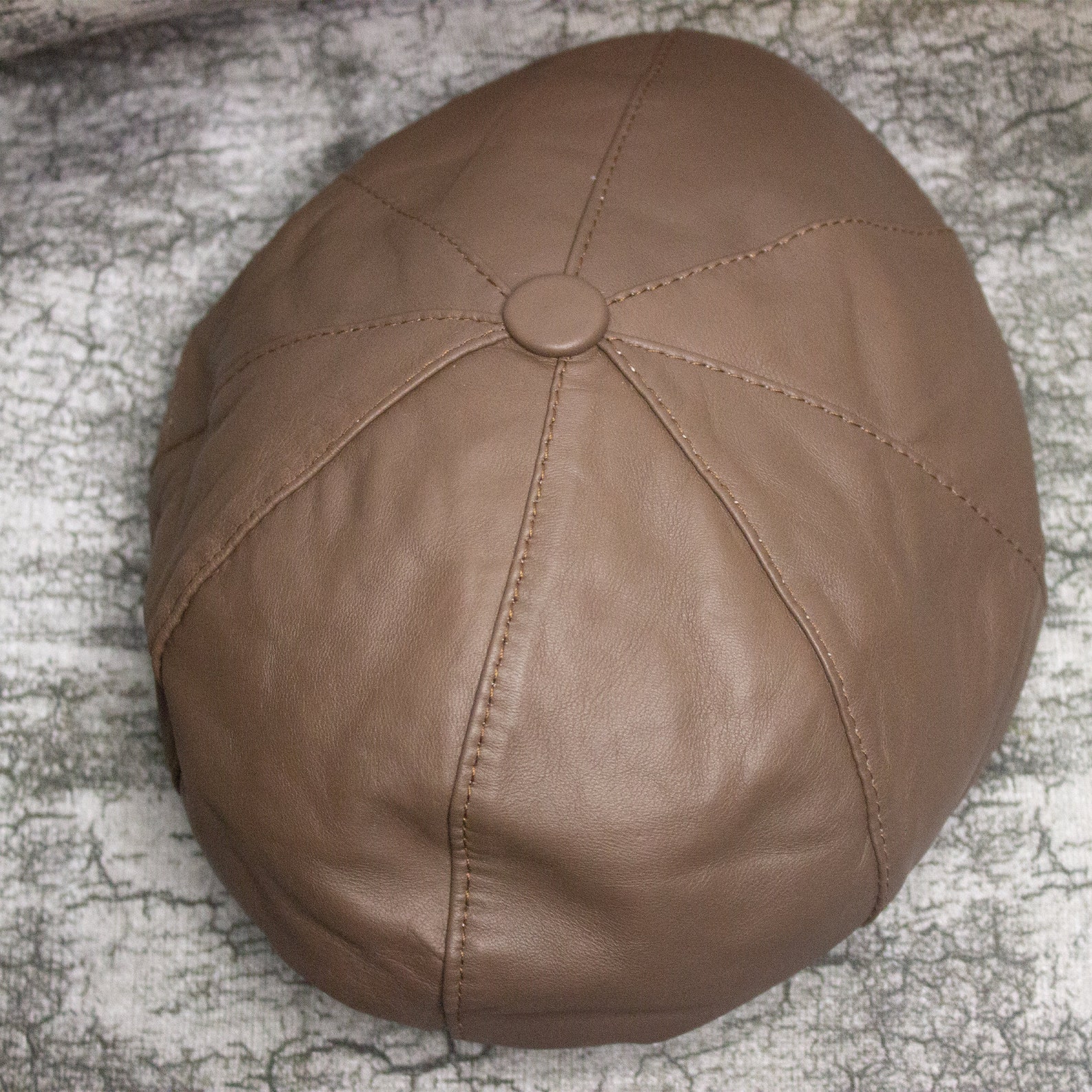 BROWN 8 Panels Leather Newsboy Cap Peaky Blinders Hat Baker Boy Leather ...